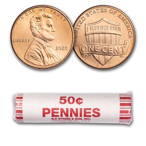 Buy 2020 Lincoln Cent 50-Coin Roll BU | APMEX
