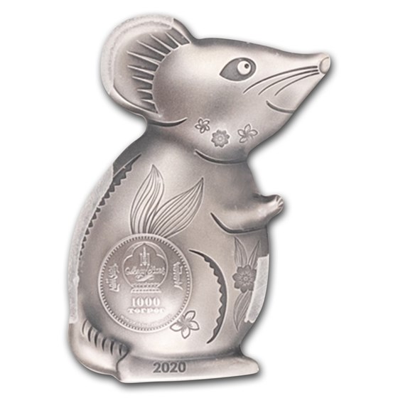 Buy 2020 Mongolia 1 oz Silver Antique Lunar Witty Mouse MS-69 PCGS | APMEX