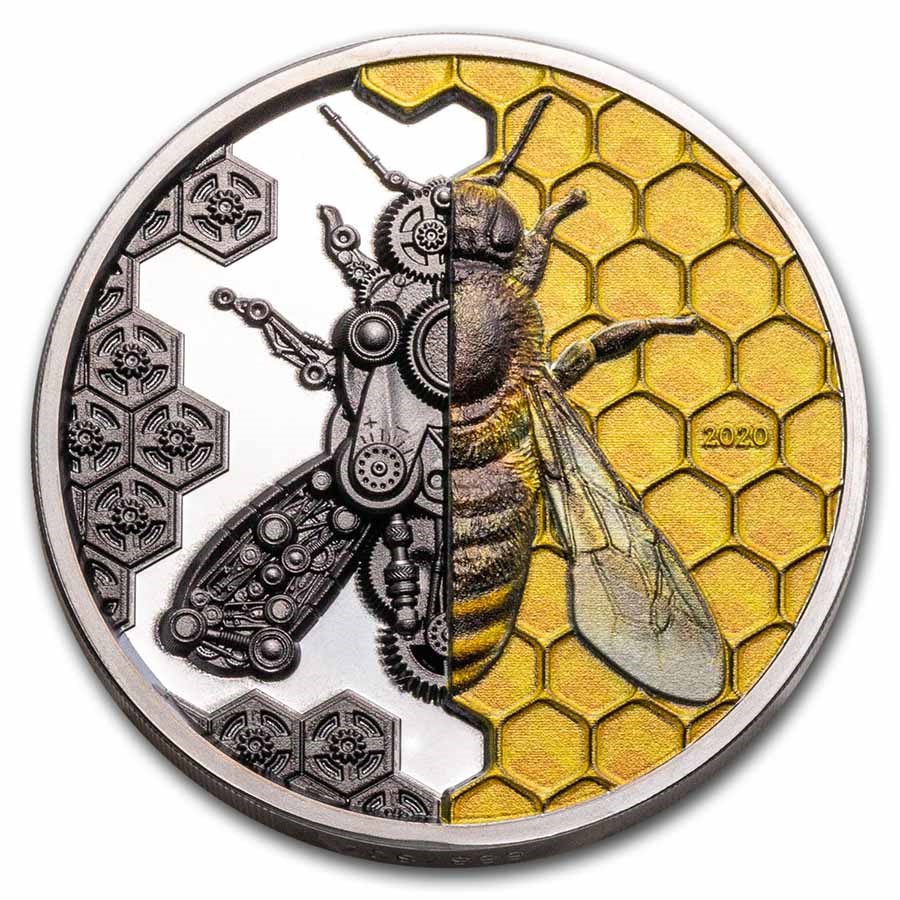 Buy 2020 Mongolia 3 oz Silver Clockwork Evolution: Mechanical Bee | APMEX