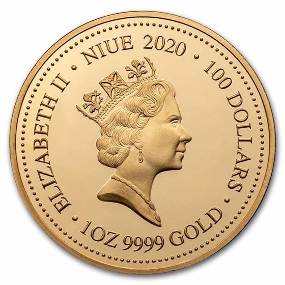 2020 Niue 1 oz Gold Australian Great Barrier Reef Pearl (Dmg)