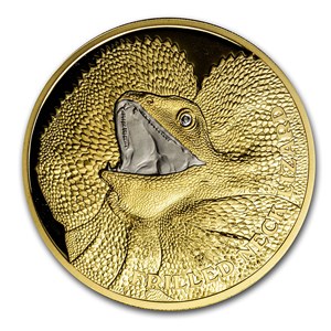 Buy 2020 Niue 1 oz Gold Wildlife Up Close; Frilled Neck Lizard | APMEX