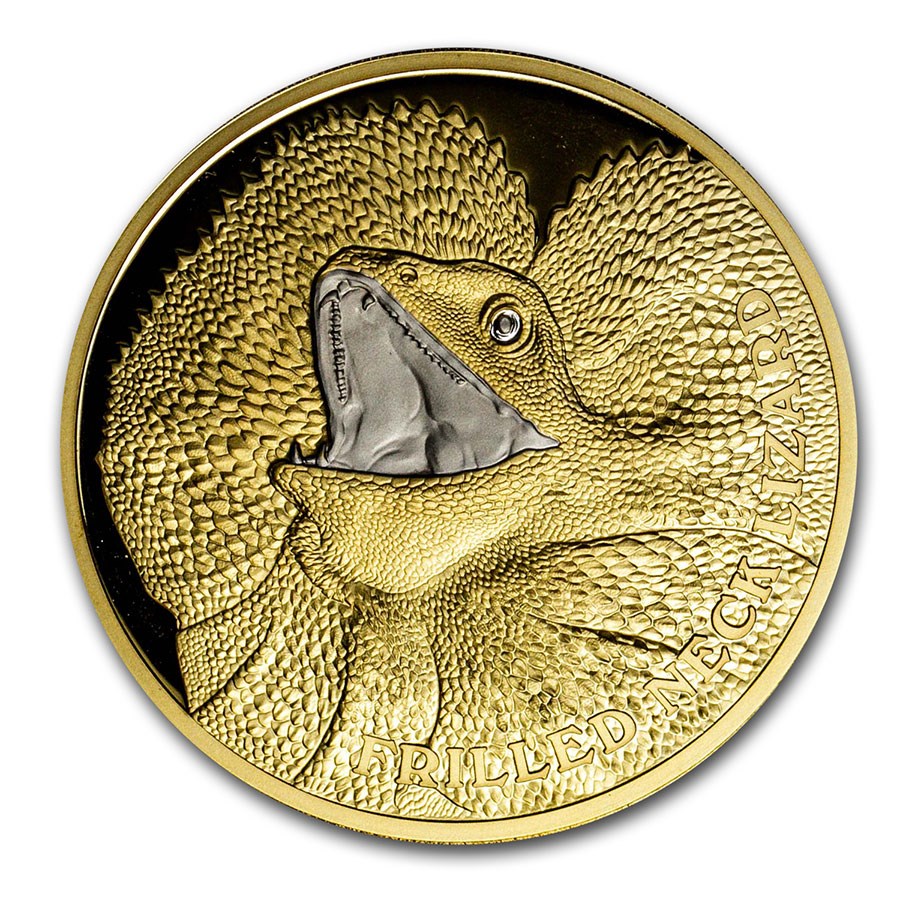 Buy 2020 Niue 1 oz Gold Wildlife Up Close; Frilled Neck Lizard | APMEX