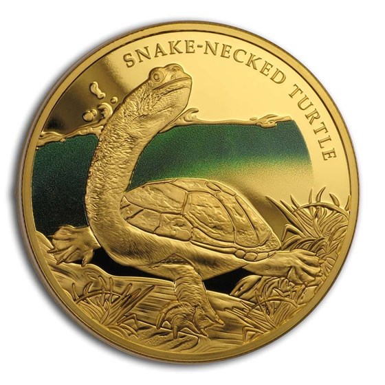 Buy 2020 Niue 1 oz Proof Gold Remarkable Reptiles Snake-Necked Turtle ...