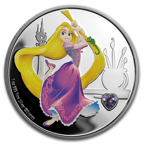 Buy 2020 Niue 1 oz Silver $2 Disney Princess Rapunzel w/Gemstone | APMEX