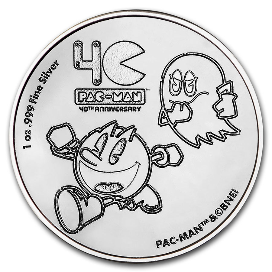 APMEX - 2020 Niue 1 oz Silver $2 PAC-MAN™ 40th Anniversary Coin in TEP