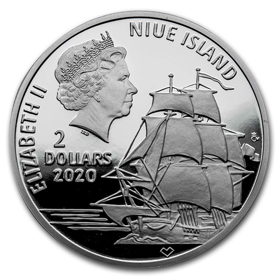 Buy 2020 Niue 1 oz Silver Proof On Waves: James Cook | APMEX