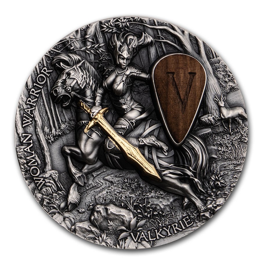Buy 2020 Niue 2 oz Antique Silver Woman Warrior: Valkyrie | APMEX