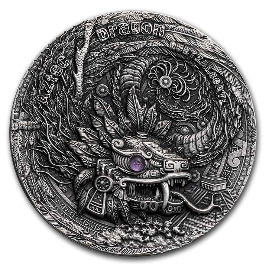 Buy 2020 Niue 2 oz Silver Antique Dragons (Aztec Dragon) | APMEX