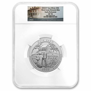Buy 2020-P 5 oz Silver ATB Weir Farm SP-70 NGC (ER/FR) | APMEX