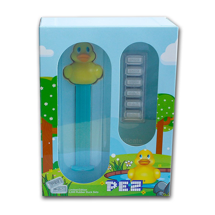 Buy 2020 PEZ® Gift Set w/Rubber Duck Dispenser & 6x 5 g Silver Wafers ...