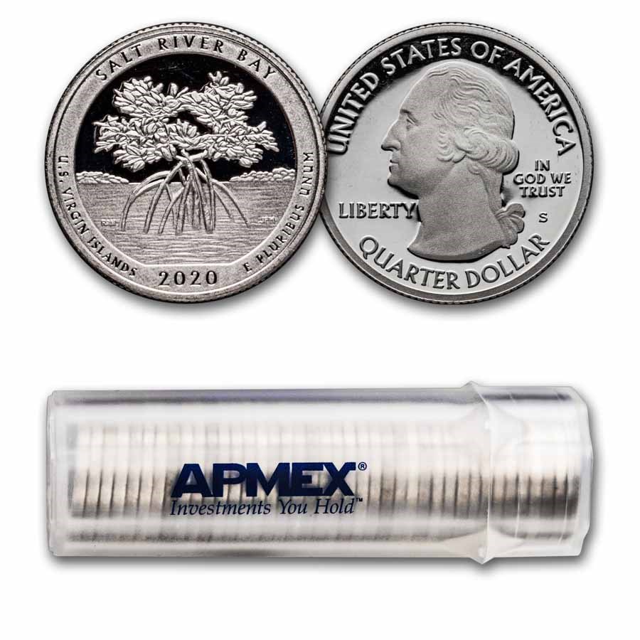 2020-S ATB Quarter Salt River Bay 40-Coin Roll Proof (Silver)