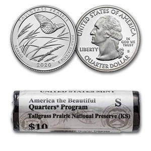 Buy 2020-S ATB Quarter Tallgrass Prairie Preserve 40-Coin Roll BU | APMEX