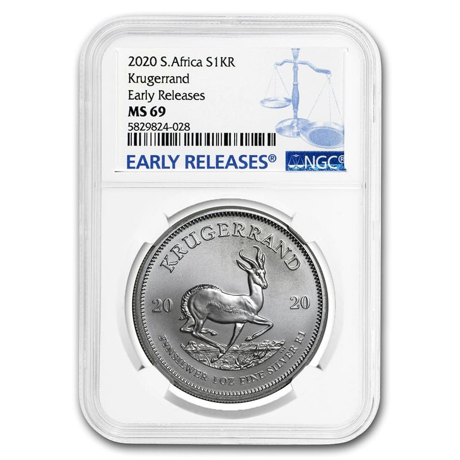 Buy 2020 South Africa 1 oz Silver Krugerrand MS-69 NGC (ER) | APMEX