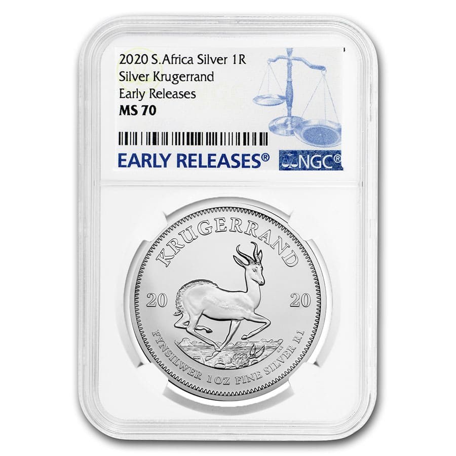 Buy 2020 South Africa 1 oz Silver Krugerrand MS-70 NGC (ER) | APMEX