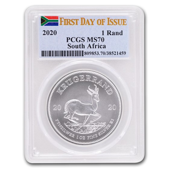 Buy 2020 South Africa 1 oz Silver Krugerrand MS-70 PCGS (First Day) | APMEX