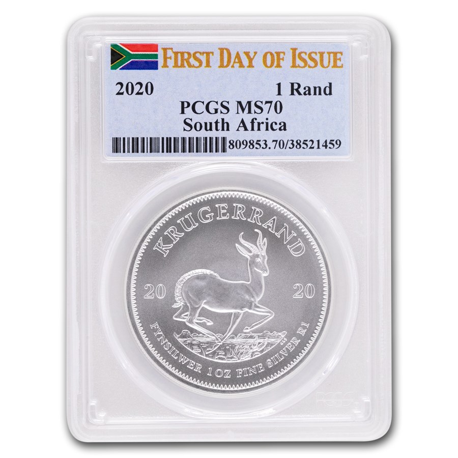 Buy 2020 South Africa 1 oz Silver Krugerrand MS-70 PCGS (First Day) | APMEX