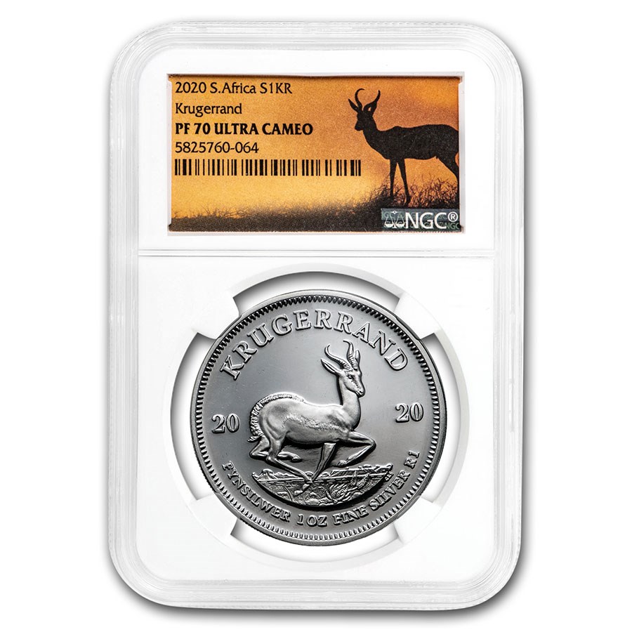 Buy 2020 South Africa 1 oz Silver Krugerrand PF-70 NGC | APMEX