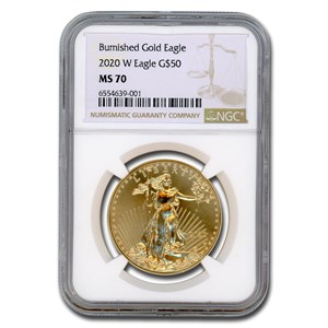 Buy 2020-W 1 oz Burnished Gold Eagle MS-70 NGC | APMEX