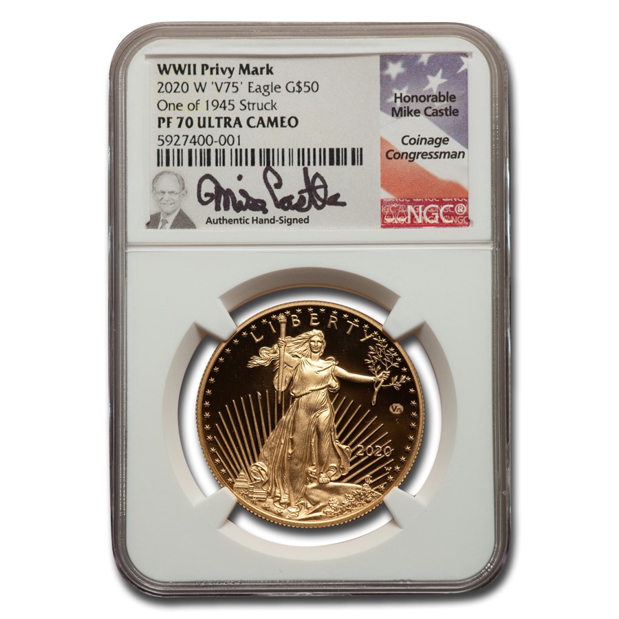 Buy 2020-W 1 oz Proof Gold Eagle PF-70 NGC (V75 Privy, Castle Signed ...