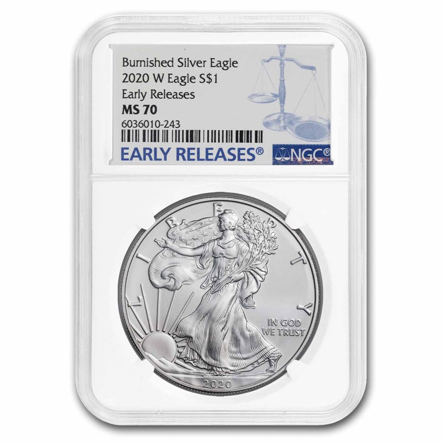 Buy 2020 W Burnished Silver Eagle MS-70 NGC | APMEX