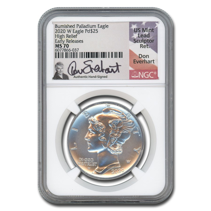 Buy 2020-W Burnished Palladium Eagle MS-70 NGC (ER, Everhart) | APMEX