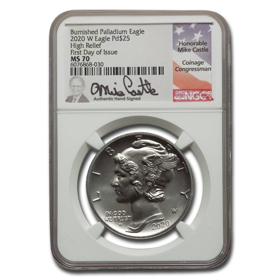 Buy 2020-W Burnished Palladium Eagle MS-70 NGC (FDI, Castle) | APMEX