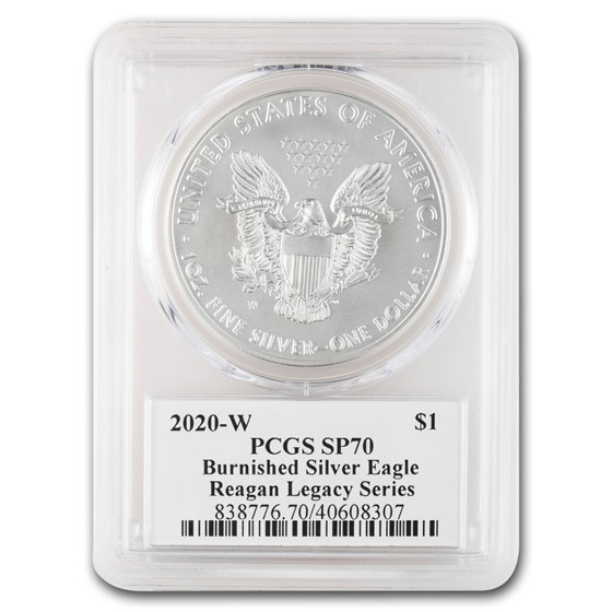 Buy 2020-W Burnished Silver Eagle SP-70 PCGS (Reagan Legacy Series) | APMEX