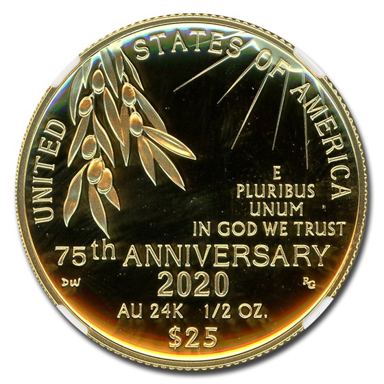 Buy 2020-W World War II Gold 75th Anniversary PF-70 | APMEX