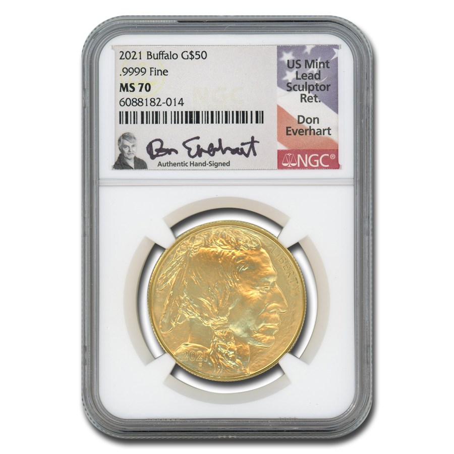 Buy 2021 1 oz Gold Buffalo MS-70 NGC (Everhart) | APMEX