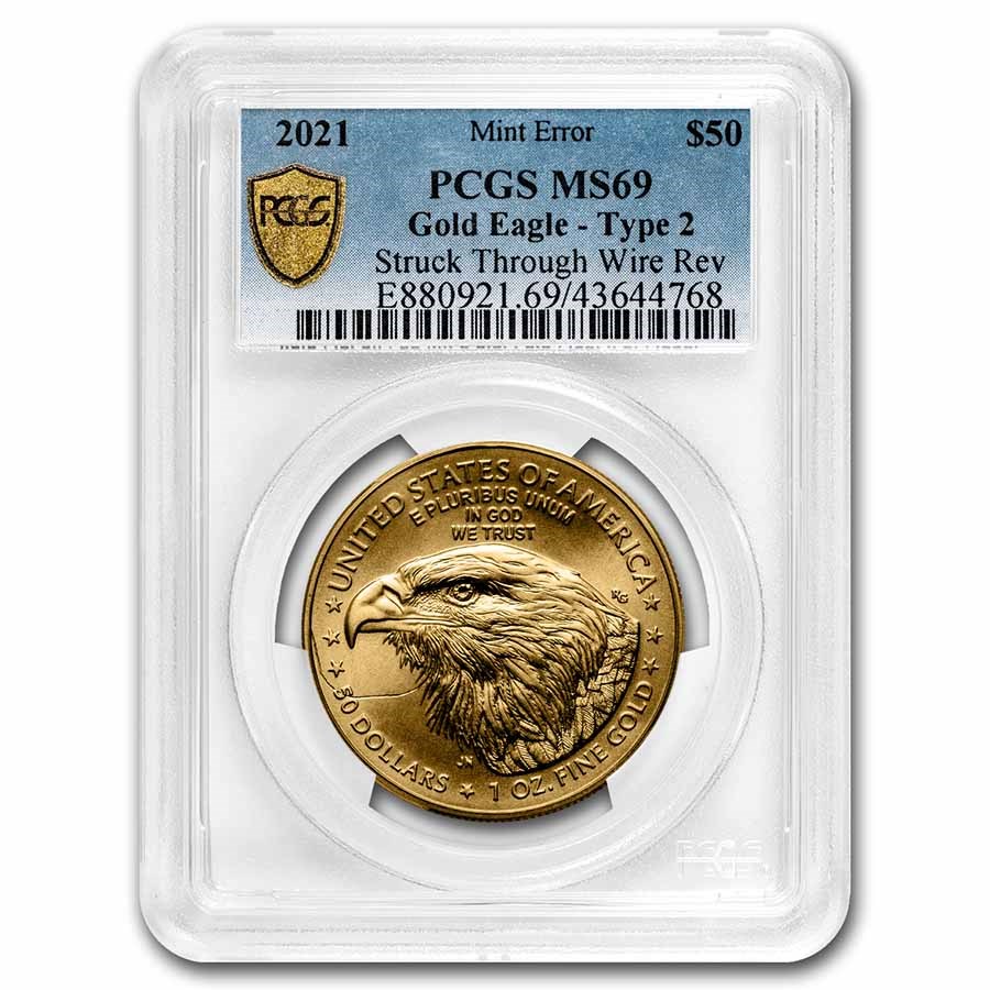 Buy 2021 1 oz Gold Eagle T2 MS-69 PCGS (Error, Rev Struck-Thru Wire) | APMEX