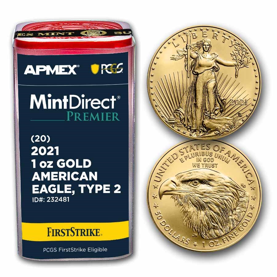 Buy 2021 1 oz Gold Eagles (MD® Premier + PCGS FS® Tube, Type 2) | APMEX