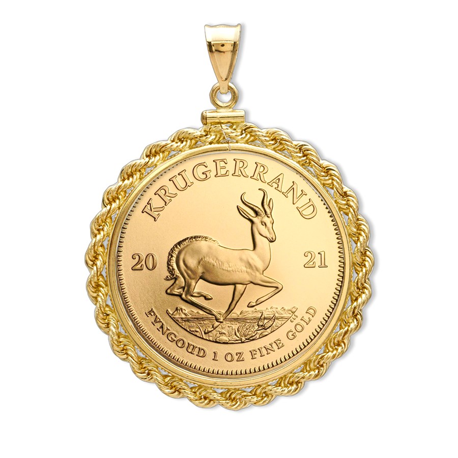Buy 2021 1 oz Gold Krugerrand Pendant (Rope-Screw Top Bezel) | APMEX