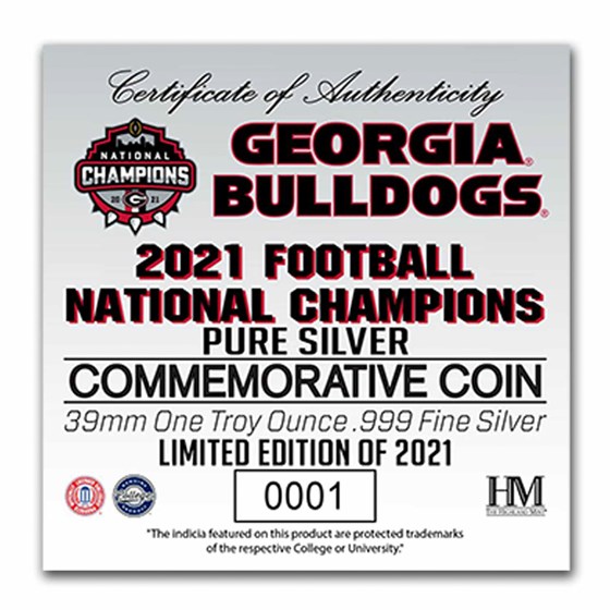 Buy 2021 1 oz Silver Round - Georgia Bulldogs (National Champions) | APMEX