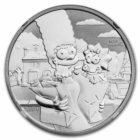 Buy 2021 1 oz Silver The Simpsons: Marge and Maggie MS-70 NGC | APMEX