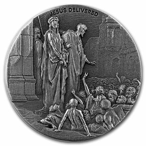 Buy 2021 2 oz Silver Coin - Biblical Series (Jesus Delivered) | APMEX