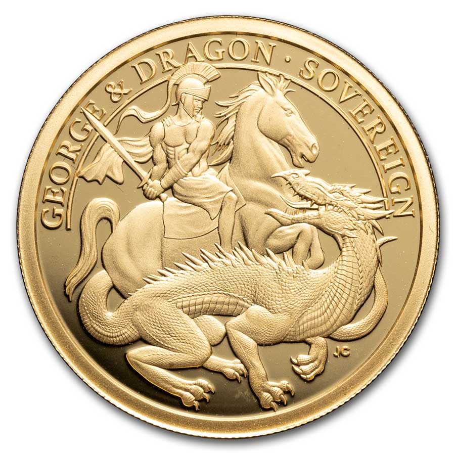 2021 Alderney Gold Sovereign Elizabeth II St George & Dragon PF 2021 Alderney Gold Sovereign Elizabeth II St George & Dragon PF