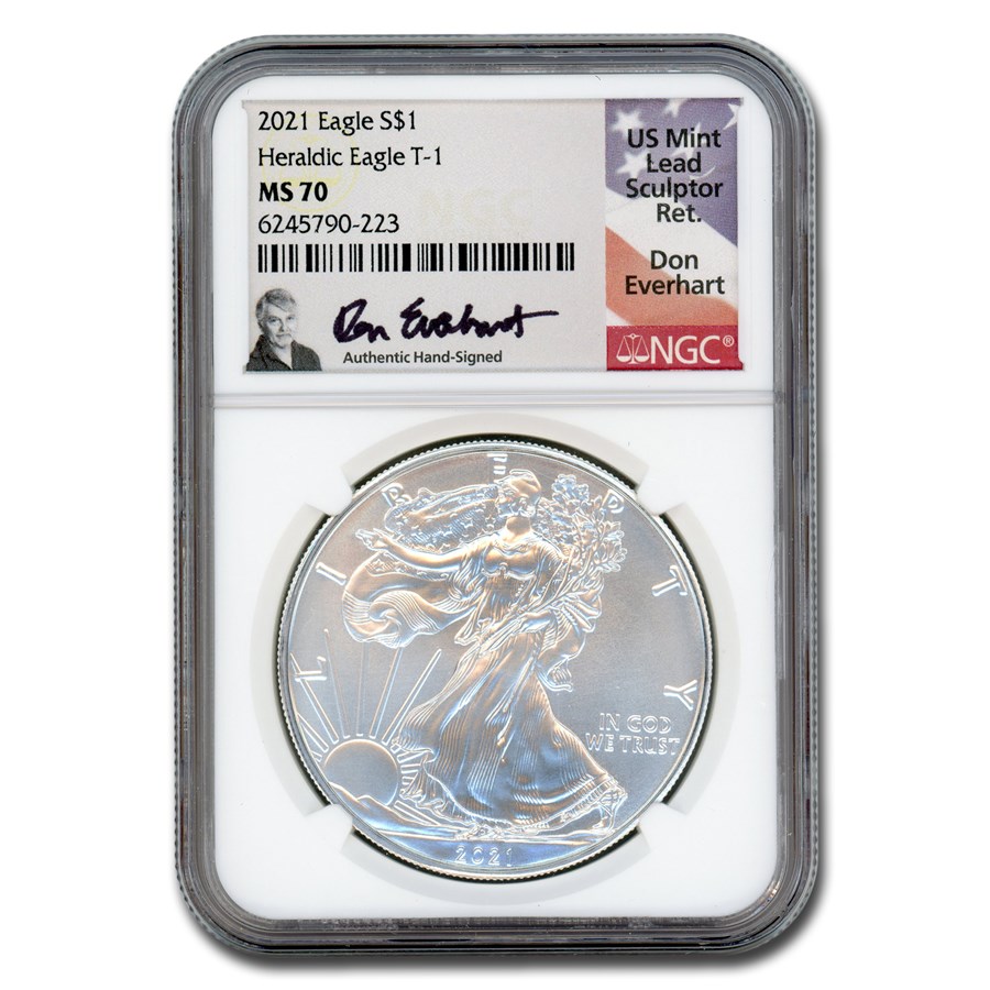 2021 American Silver Eagle (Type 1) MS-70 NGC (Everhart)