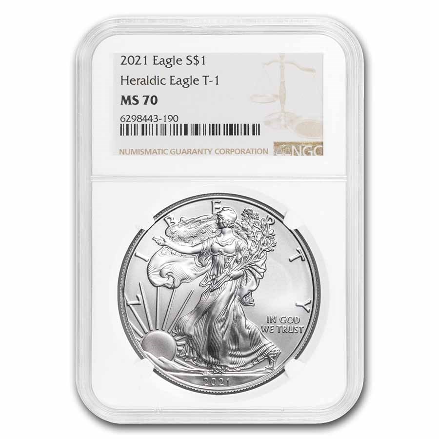 Buy 2021 American Silver Eagle (Type 1) MS-70 NGC | APMEX