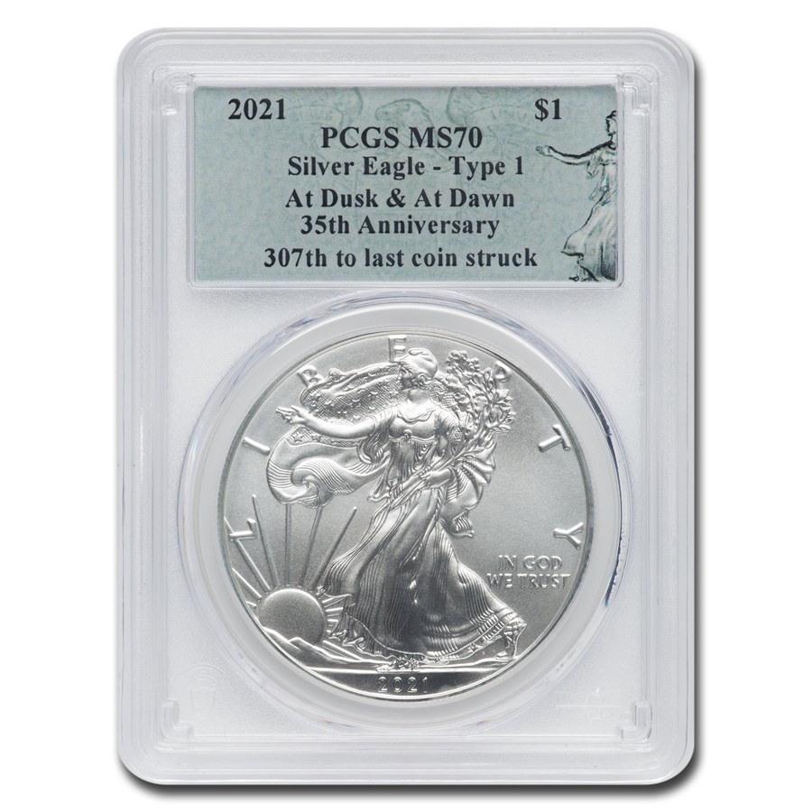 Buy 2021 American Silver Eagle (Type 1) MS-70 PCGS (307 Last Struck) | APMEX