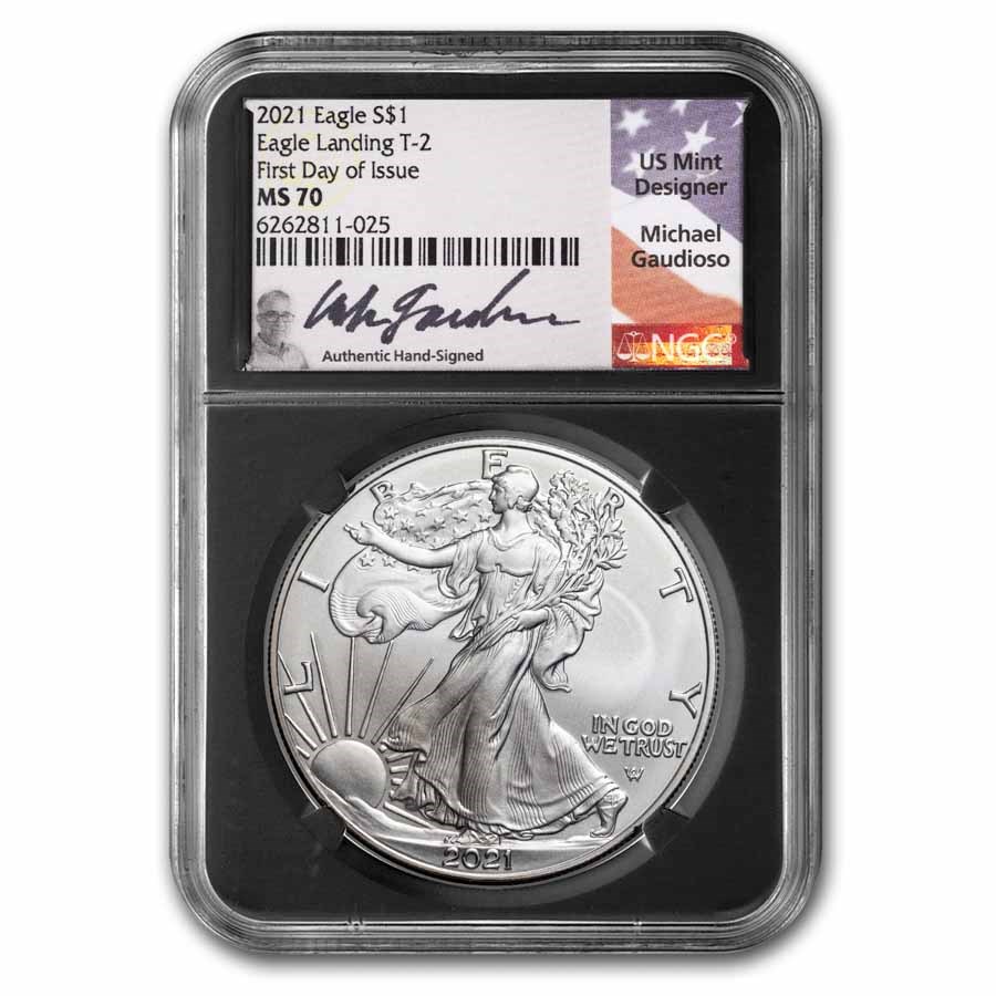 2021 American Silver Eagle (Type 2) MS-70 NGC (FDI, Gaudioso)