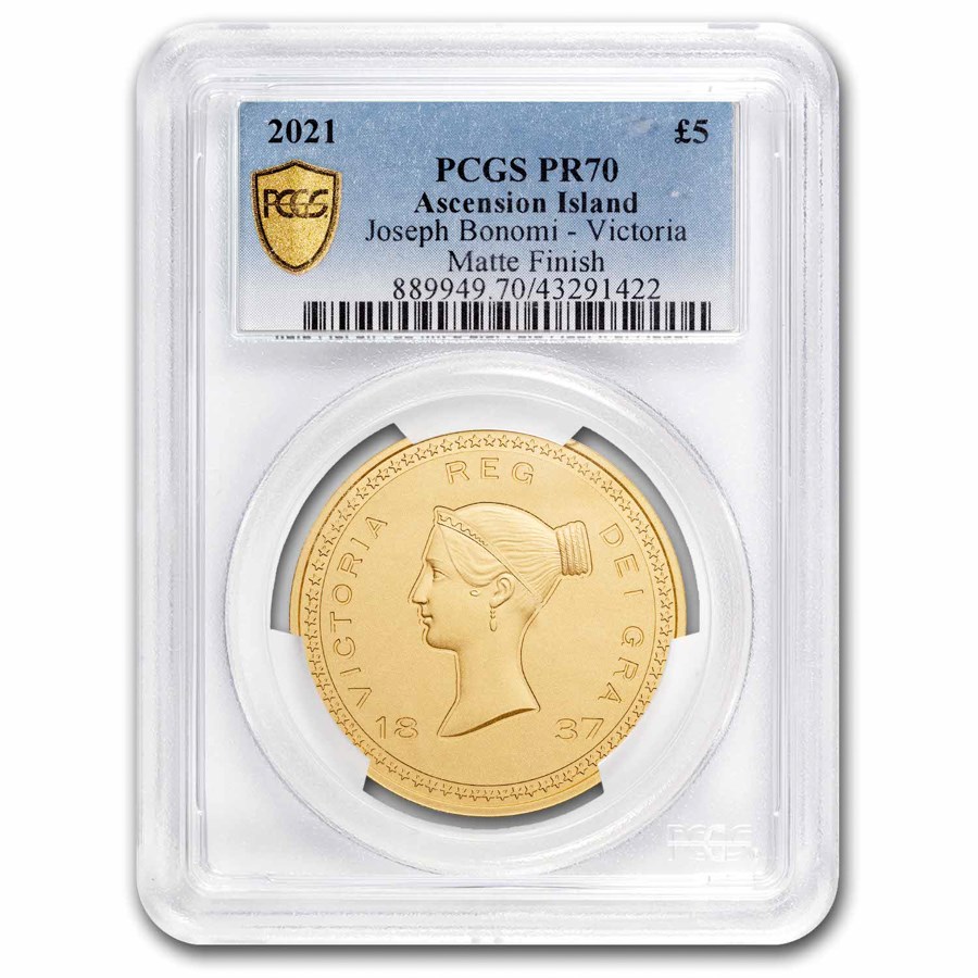 2021 ASC Gold 5 Pound Jospeh Bonomi - Victoria PR-70 PCGS (Matte)