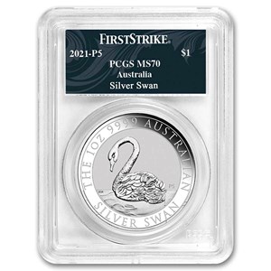 Buy 2021 Australia 1 oz Silver Swan MS-70 PCGS (FS, Swan Label) | APMEX