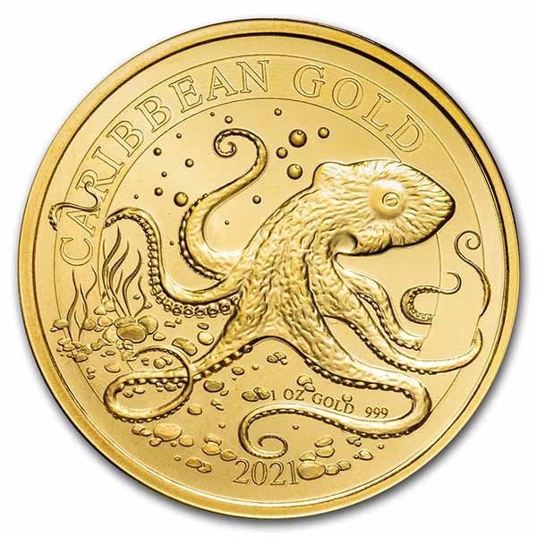 Buy 2021 Barbados 1 oz Gold Caribbean Octopus BU | APMEX
