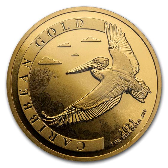 Buy 2021 Barbados 1 oz Gold Caribbean Pelican MS-70 PCGS (FS) | APMEX