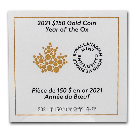 Buy 2021 Canada Gold $150 Year of the Ox Proof | APMEX