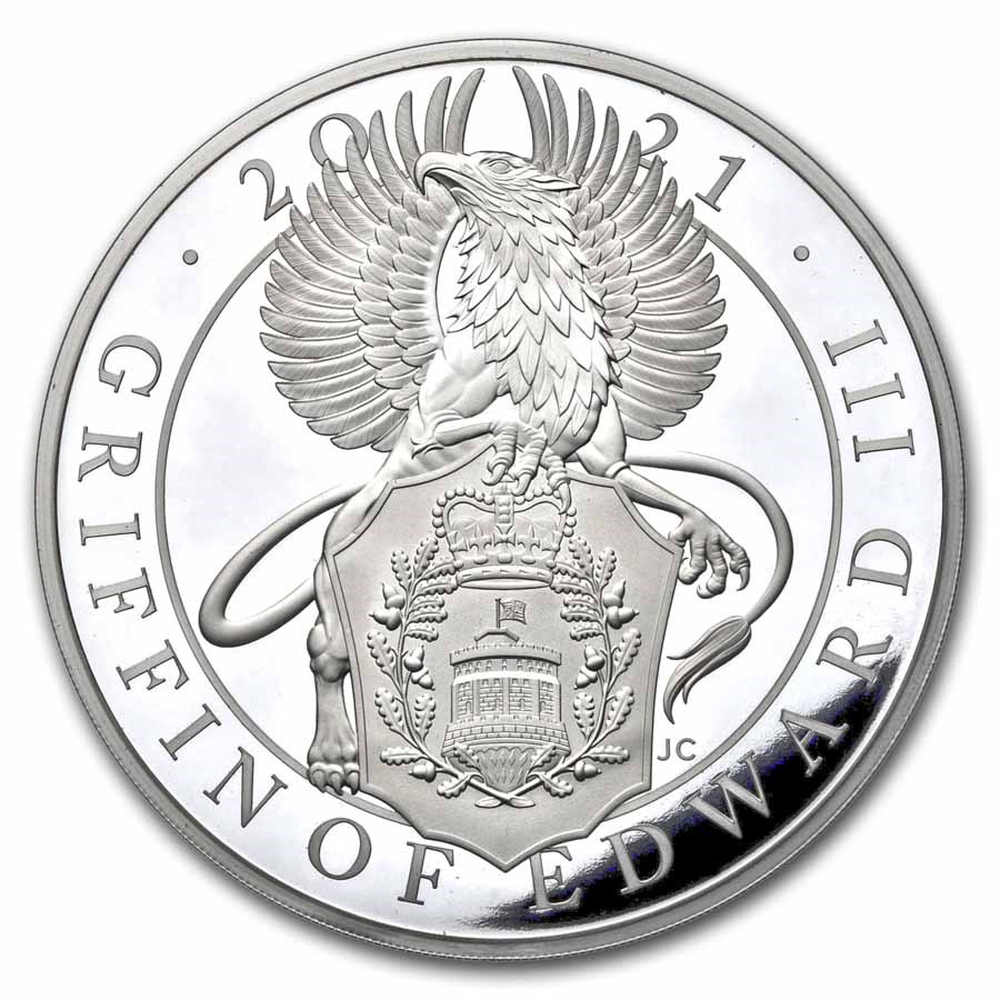 2021 GB 1 kilo Slvr Queen's Beast Griffin Prf (Missing outer box)