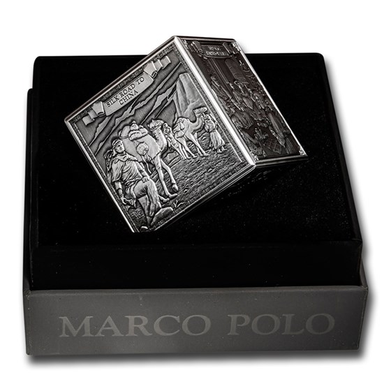 Buy 2021 Gibraltar 1 kilo Silver Journey of Marco Polo Cube Coin | APMEX