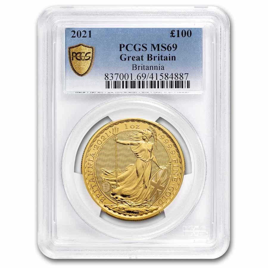 2021 Great Britain 1 oz Gold Britannia MS-69 PCGS