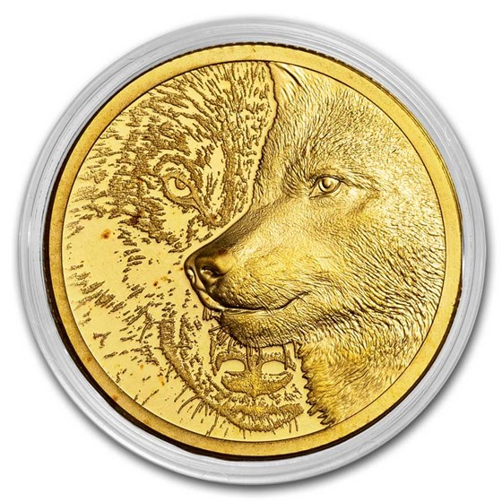 2021 Mongolia 1/10 oz Gold Proof Mystic Wolf (No COA)