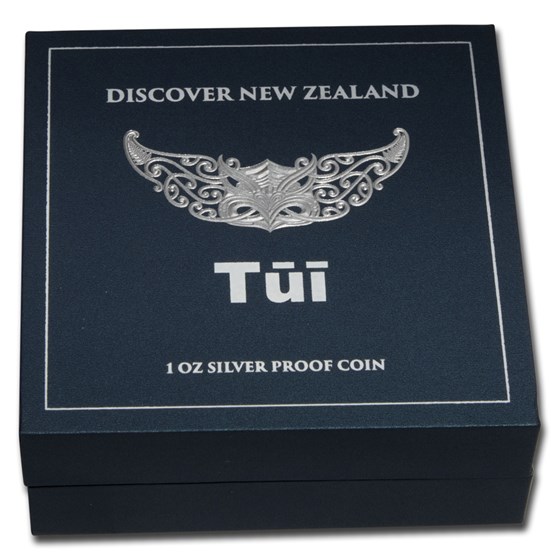 Buy 2021 New Zealand 1 oz Silver Tui Proof w/Color (Box & COA) | APMEX